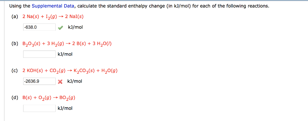 Solved Using the Supplemental Data, calculate the standard | Chegg.com