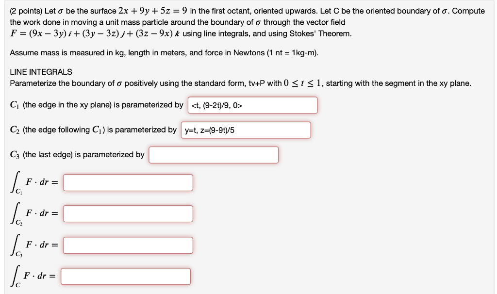 Solved Let Be The Surface 2 9 5 92x 9y 5z 9 In The Chegg