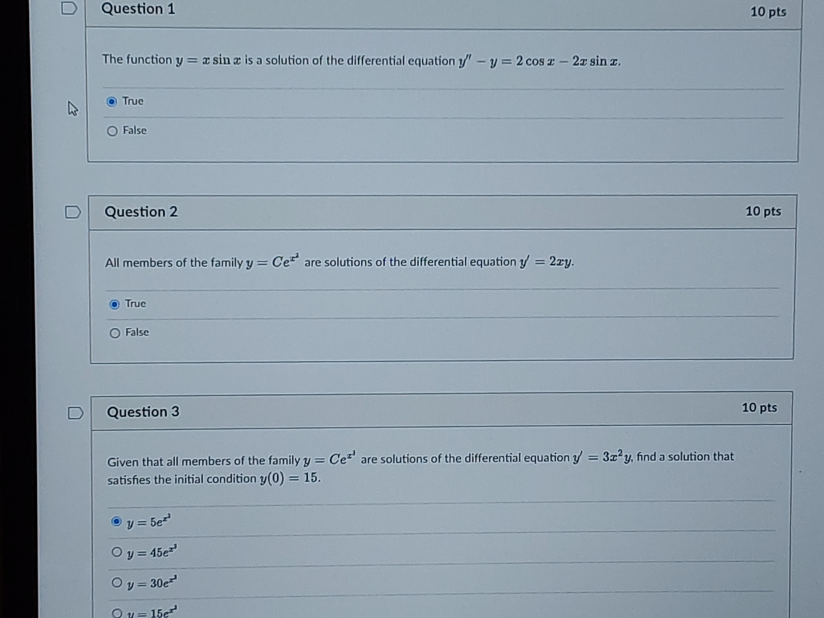Solved The function y=xsinx is a solution of the | Chegg.com