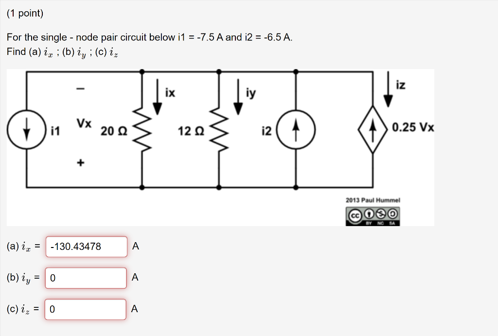 Solved (1 point) For the single - node pair circuit below i1 | Chegg.com