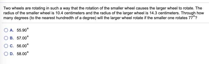 Solved Two wheels are rotating in such a way that the | Chegg.com