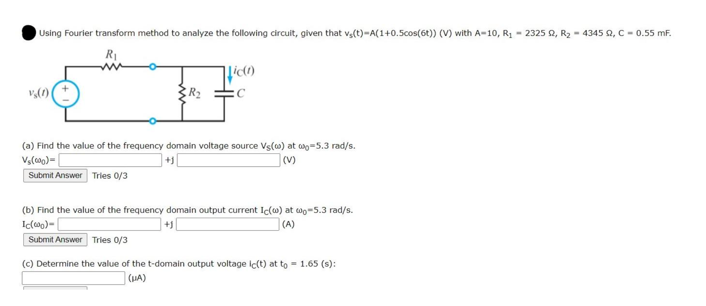Solved Using Fourier transform method to analyze the | Chegg.com