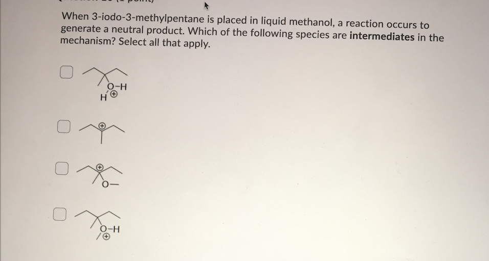 Solved When 3-iodo-3-methylpentane is placed in liquid | Chegg.com