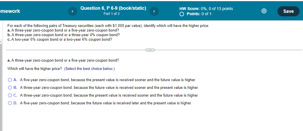 Solved For each of the following pairs of Treasury | Chegg.com