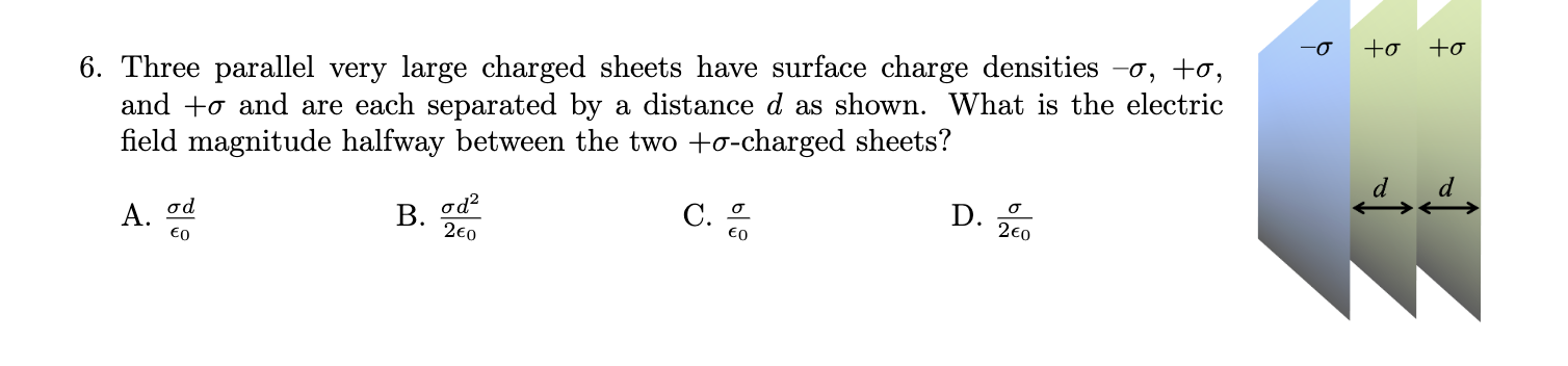 Solved Three parallel very large charged sheets have surface | Chegg.com