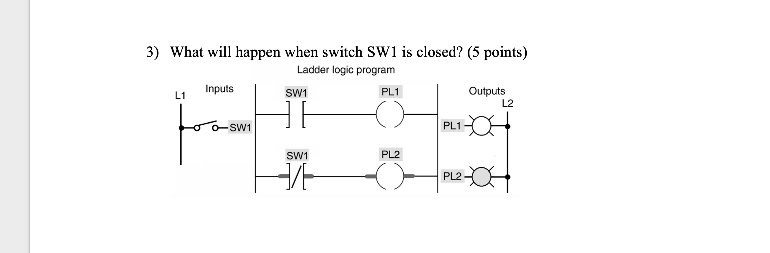 Solved 3) What will happen when switch SW1 is closed? (5 | Chegg.com