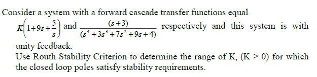Solved x{1+9+3 and Consider a system with a forward cascade | Chegg.com