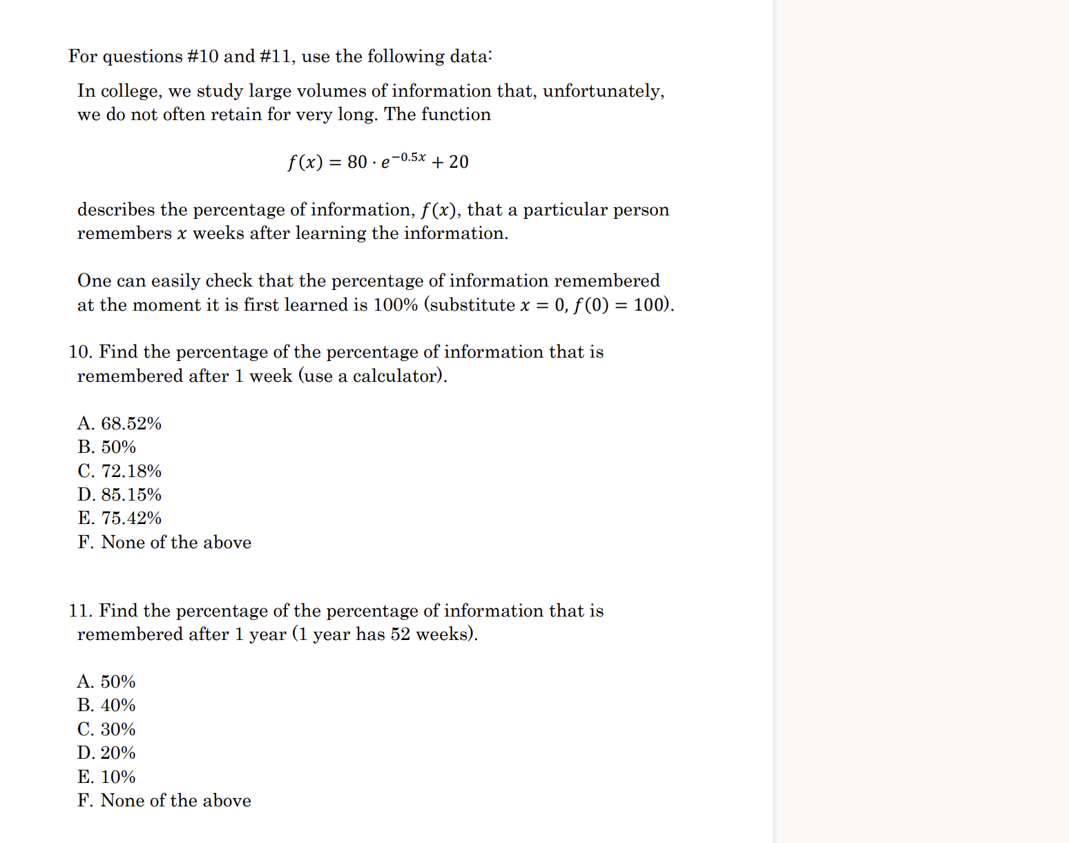 Solved For questions #10 and #11, use the following data: In | Chegg.com
