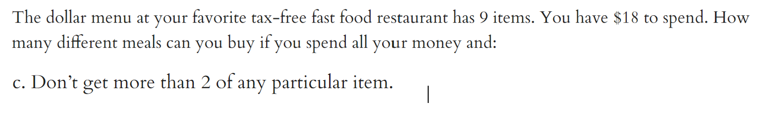 Solved The dollar menu at your favorite tax-free fast food | Chegg.com