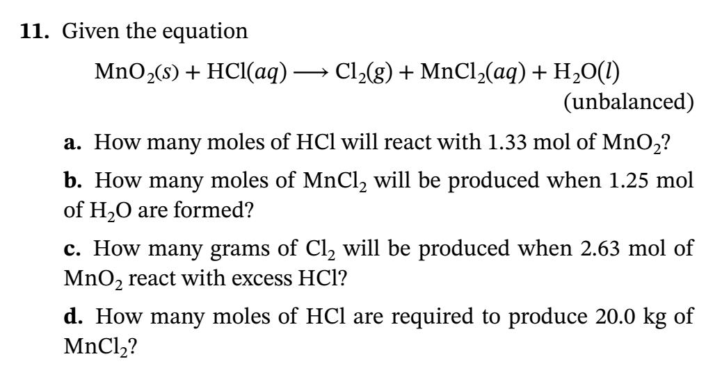 Solved 11. Given the equation | Chegg.com