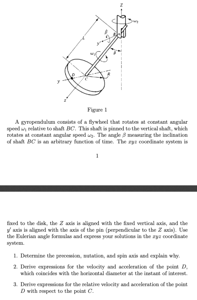02 Figure 1 A gyropendulum consists of a flywheel | Chegg.com