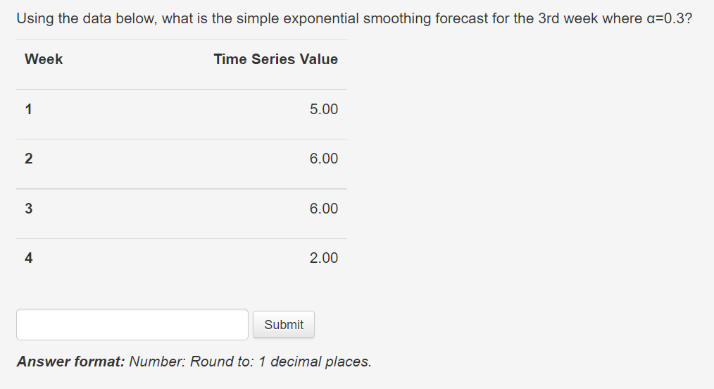 Solved Using the data below, what is the simple exponential | Chegg.com