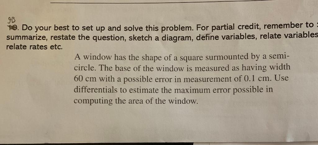 Solved 9B A0. Do your best to set up and solve this problem. | Chegg.com