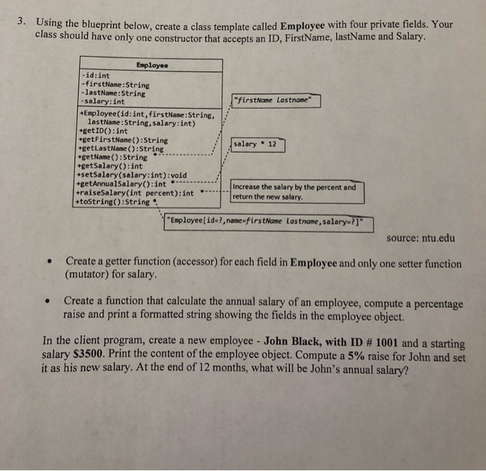 Solved 3. Using the blueprint below, create a class template | Chegg.com