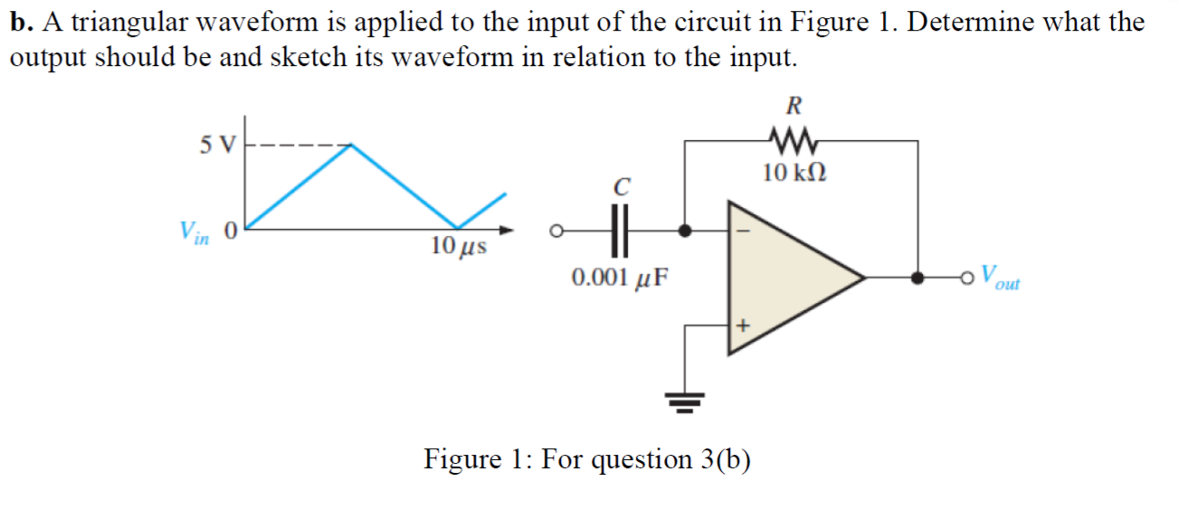 Solved b. A triangular waveform is applied to the input of | Chegg.com