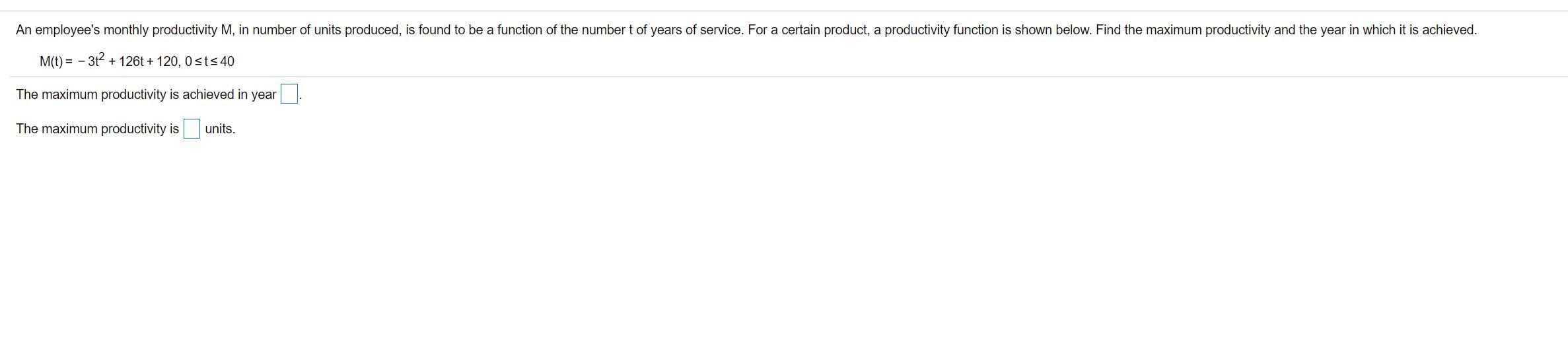 Solved An employee's monthly productivity M, in number of | Chegg.com