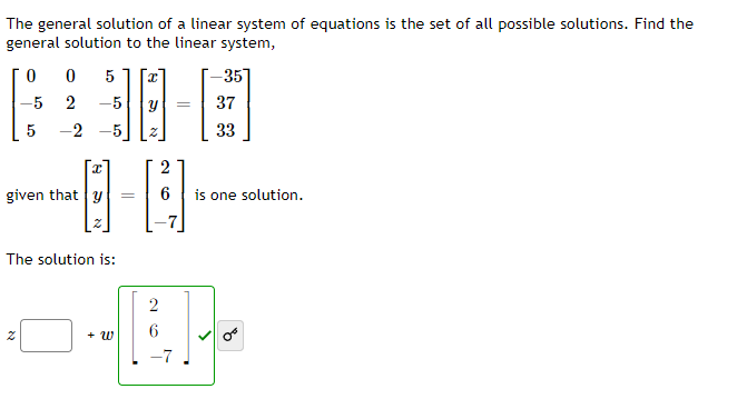 Solved The general solution of a linear system of equations | Chegg.com