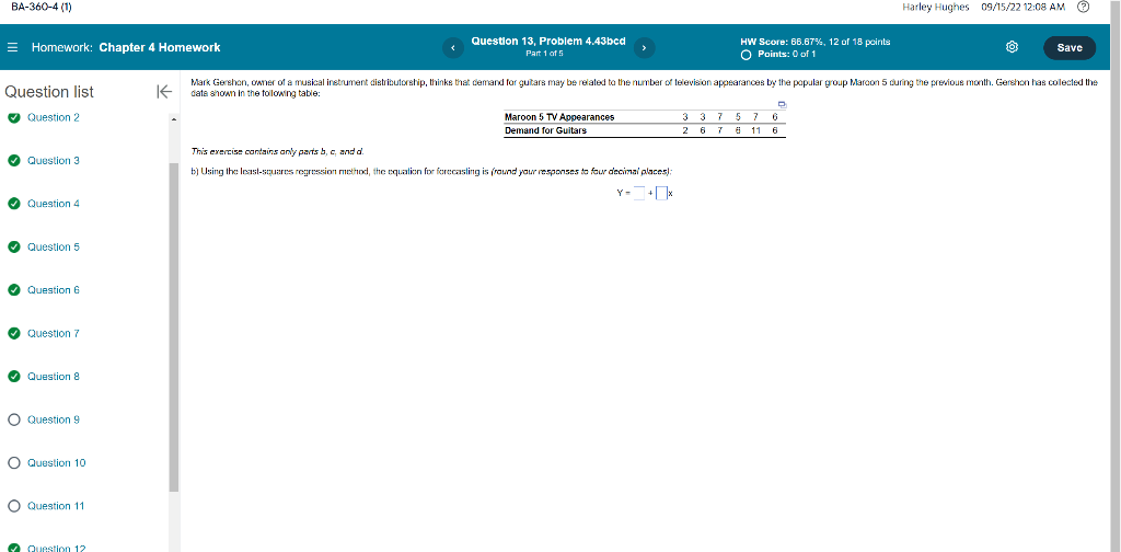 Solved Y= | Chegg.com