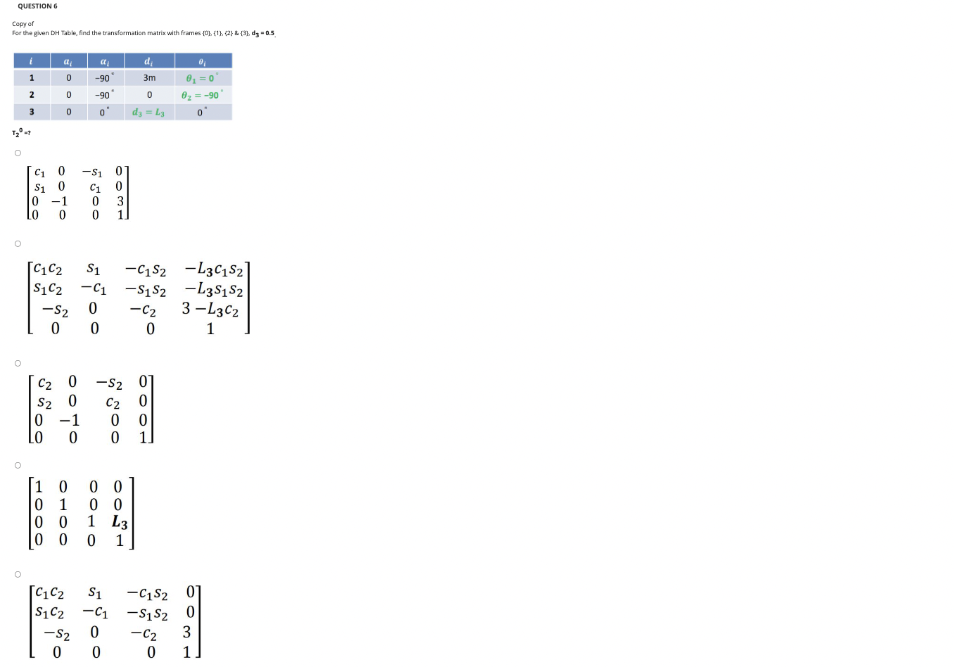 Solved Copy of For the given DH Table, find the | Chegg.com