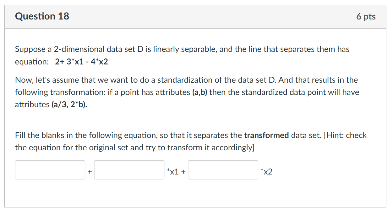 Solved Suppose a 2-dimensional data set D is linearly | Chegg.com