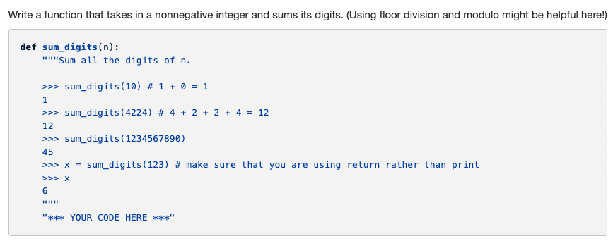 Solved Write a function that takes in a nonnegative integer | Chegg.com