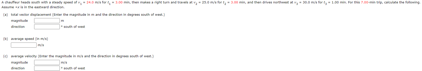 Solved Assume +x is in the eastward direction. (a) total | Chegg.com