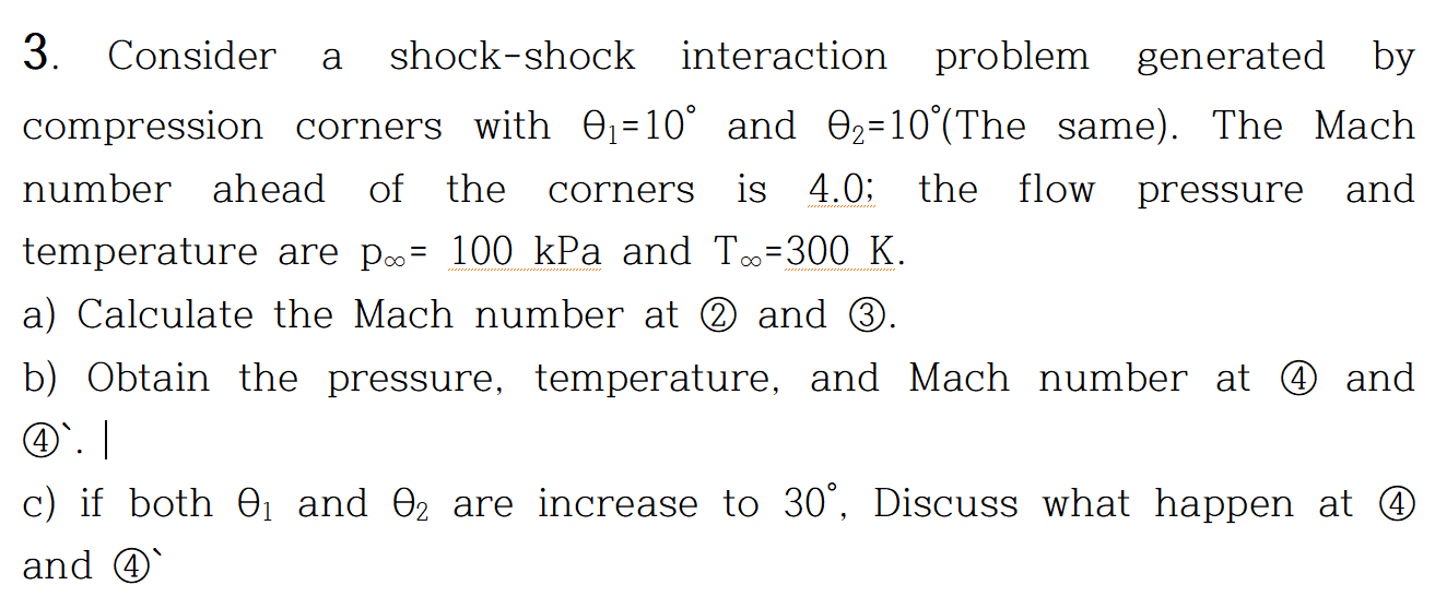 Solved 3. Consider a shock-shock interaction problem | Chegg.com