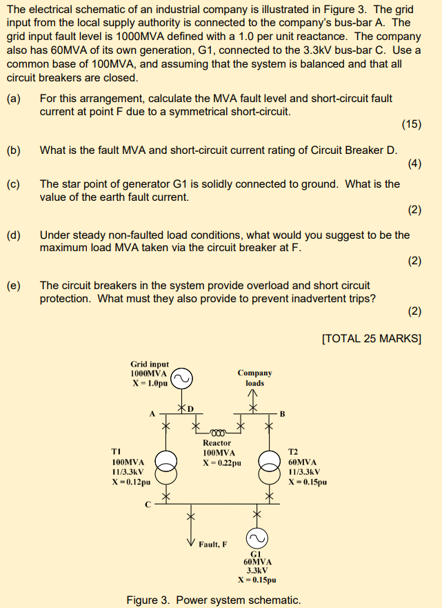 Solved The electrical schematic of an industrial company is | Chegg.com