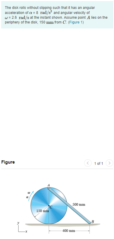 Solved The disk rolls without slipping such that it has an | Chegg.com