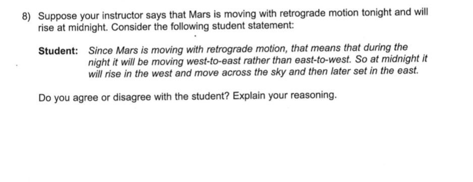 Solved Observing Retrograde Motion 99 One of the most | Chegg.com