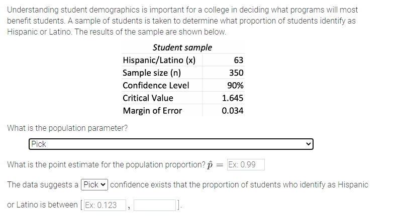 Solved Understanding student demographics is important for a | Chegg.com
