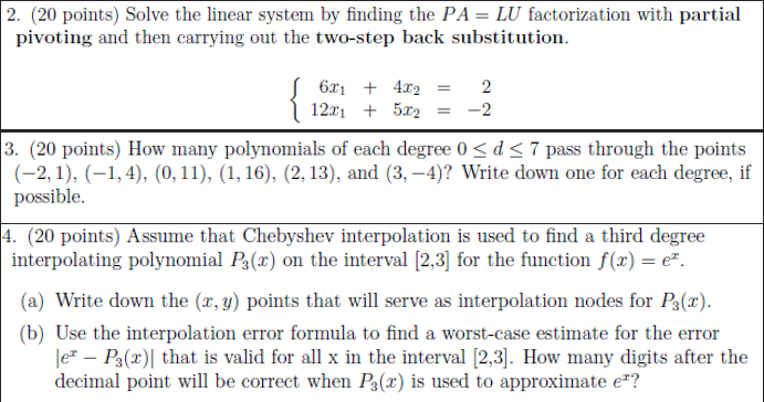 Solved Numerical analysis, using LU factorization with | Chegg.com