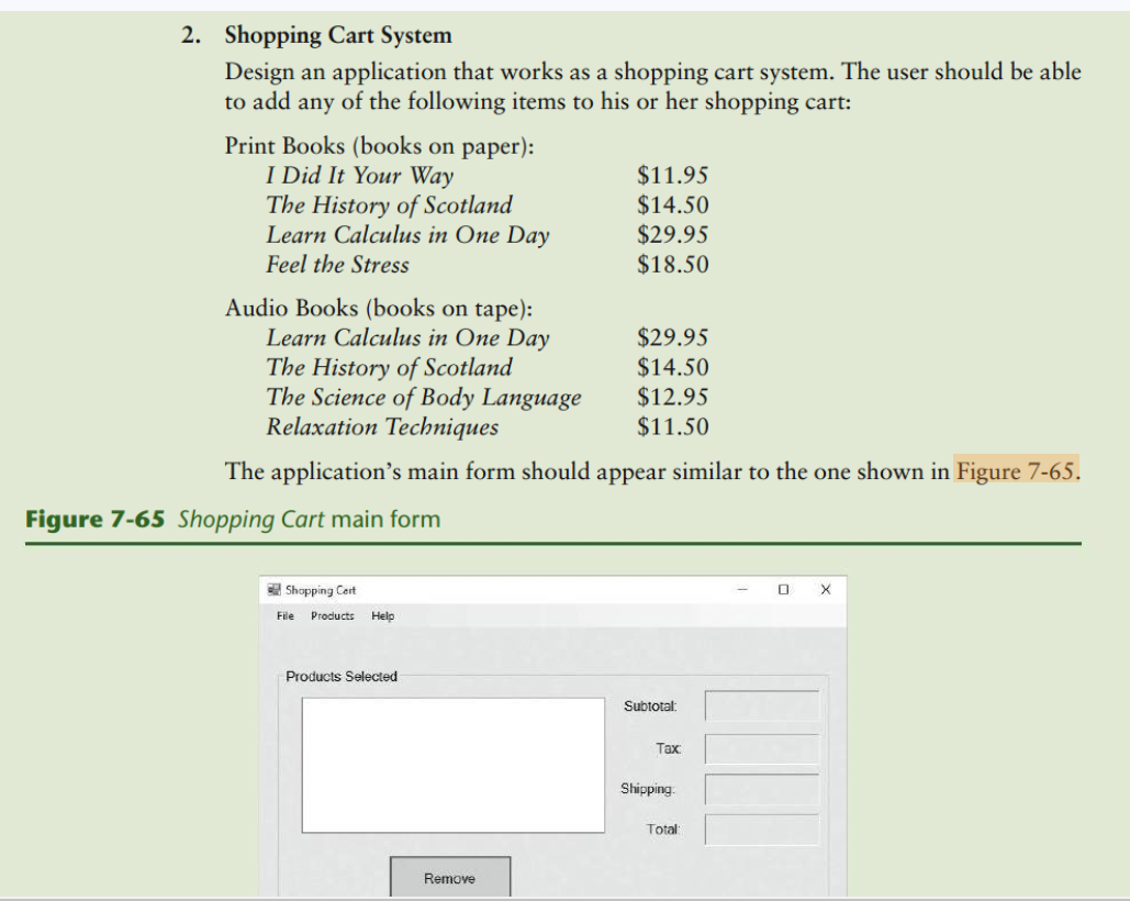 Solved CS2453: Visual Basic VB3: Shopping Cart System | Chegg.com
