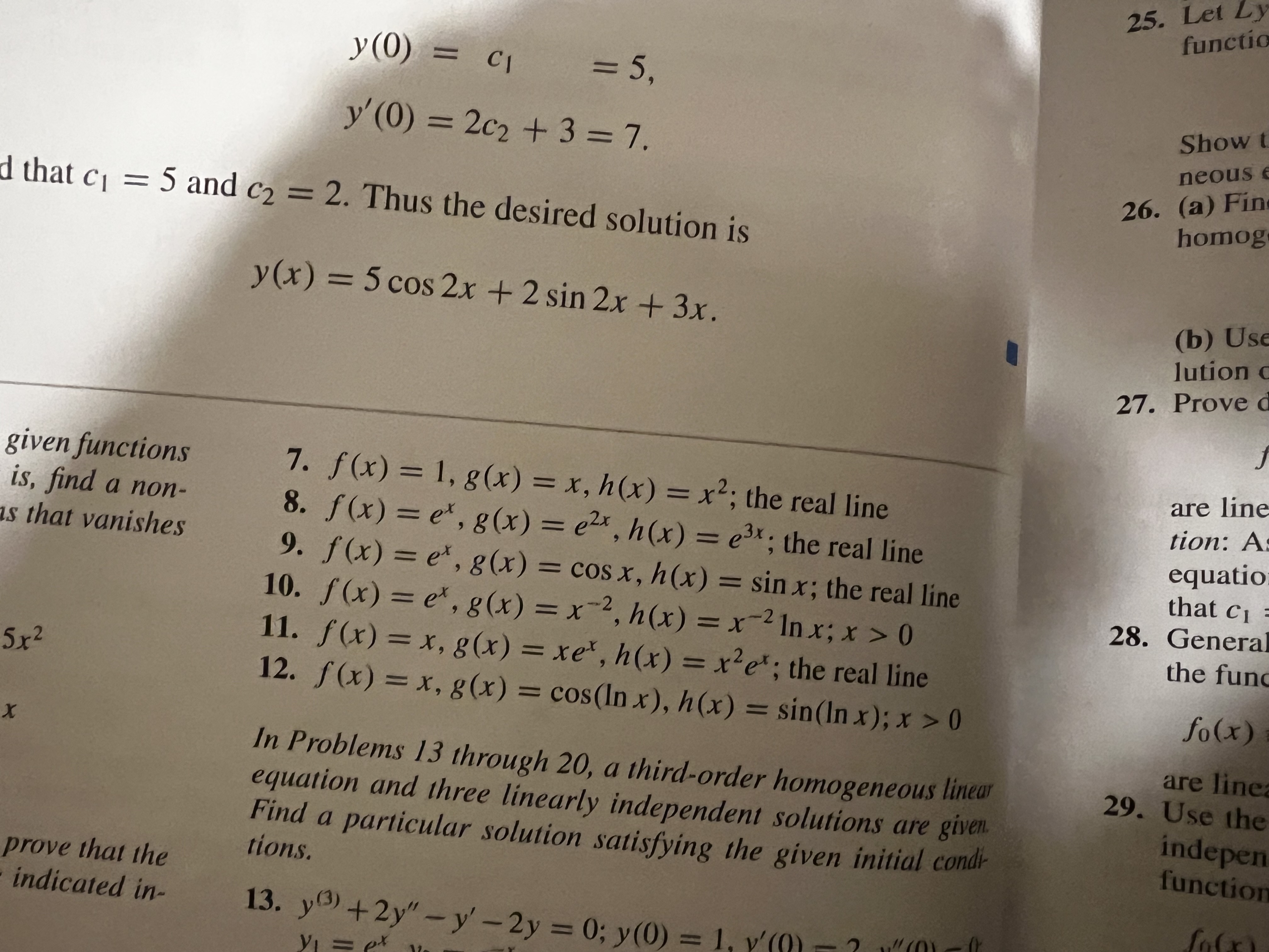 Solved In Problems 1 through 6, show directly that the given | Chegg.com