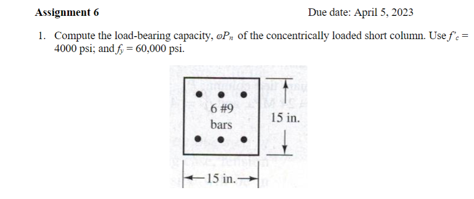 Solved 1. Compute the load-bearing capacity, ⊕Pn of the | Chegg.com