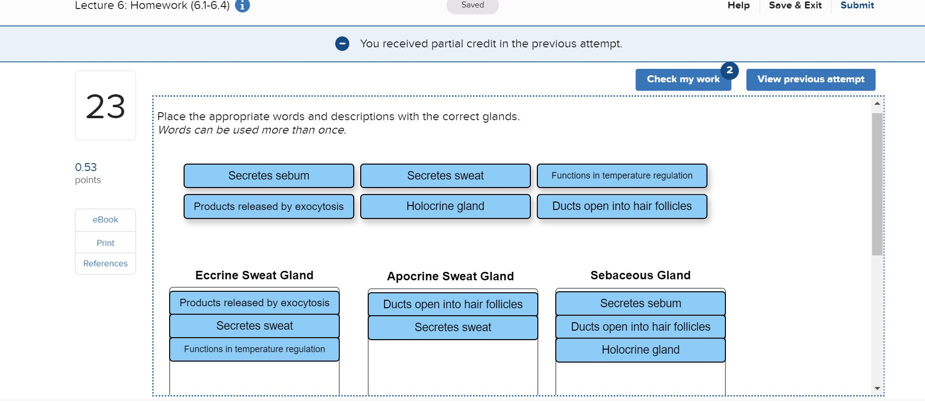 Solved Lecture 6: Homework (6.1-6.4) Saved Help Save & Exit | Chegg.com