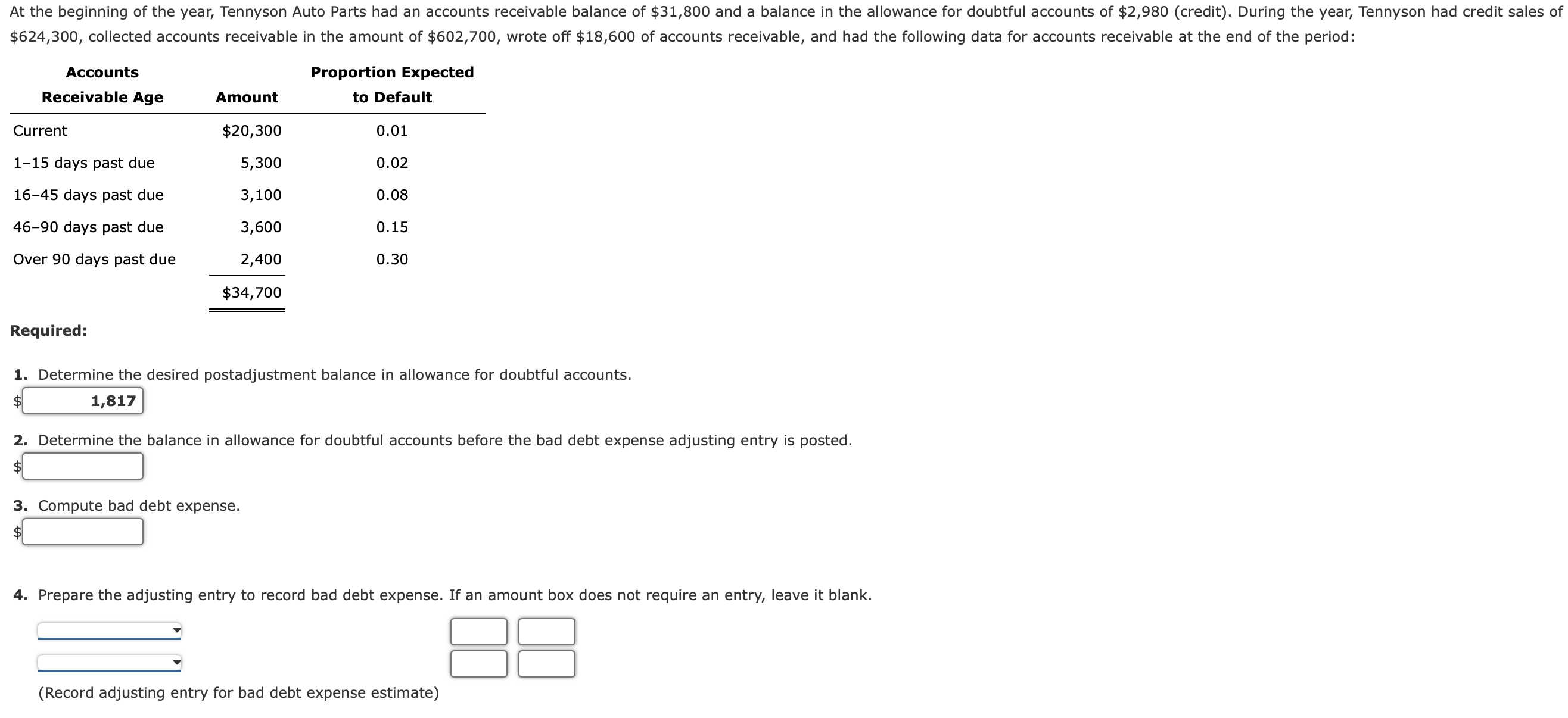 Solved 1. Determine the desired postadjustment balance in | Chegg.com Solved 1. Determine the desired postadjustment balance in | Chegg.com