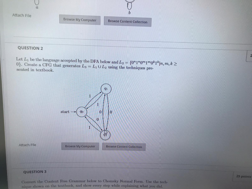 Solved a b Attach File Browse My Computer Browse Content | Chegg.com