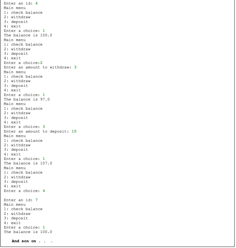 Solved You are required to design a java code for a bank to | Chegg.com