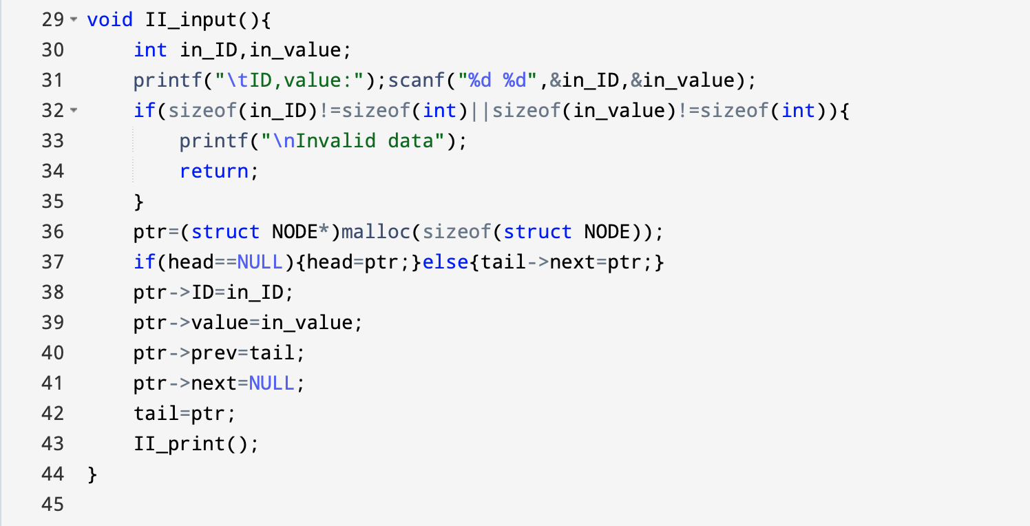 Solved I have to modify below code by using double linked | Chegg.com