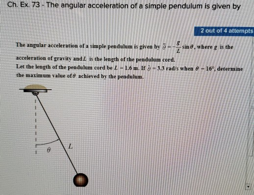 Solved Ch. Ex. 73- The angular acceleration of a simple | Chegg.com
