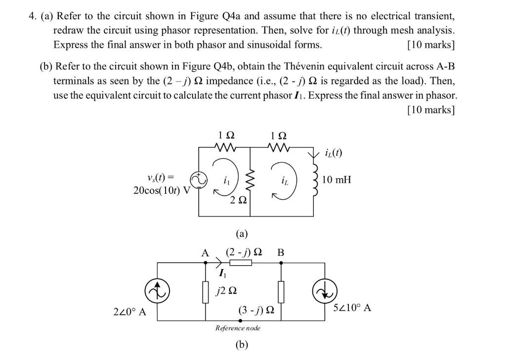 Solved 4. (a) Refer to the circuit shown in Figure Q4a and | Chegg.com