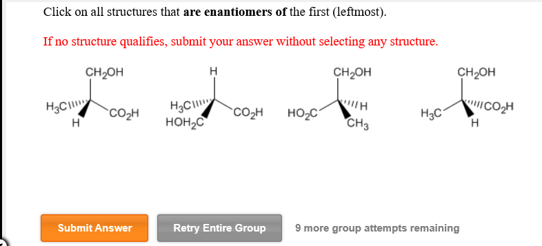 Solved Click on all structures that are enantiomers of the | Chegg.com