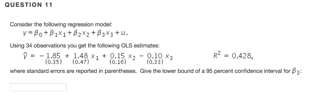 Solved QUESTION 1 Consider the following regression model | Chegg.com Solved QUESTION 1 Consider the following regression model | Chegg.com