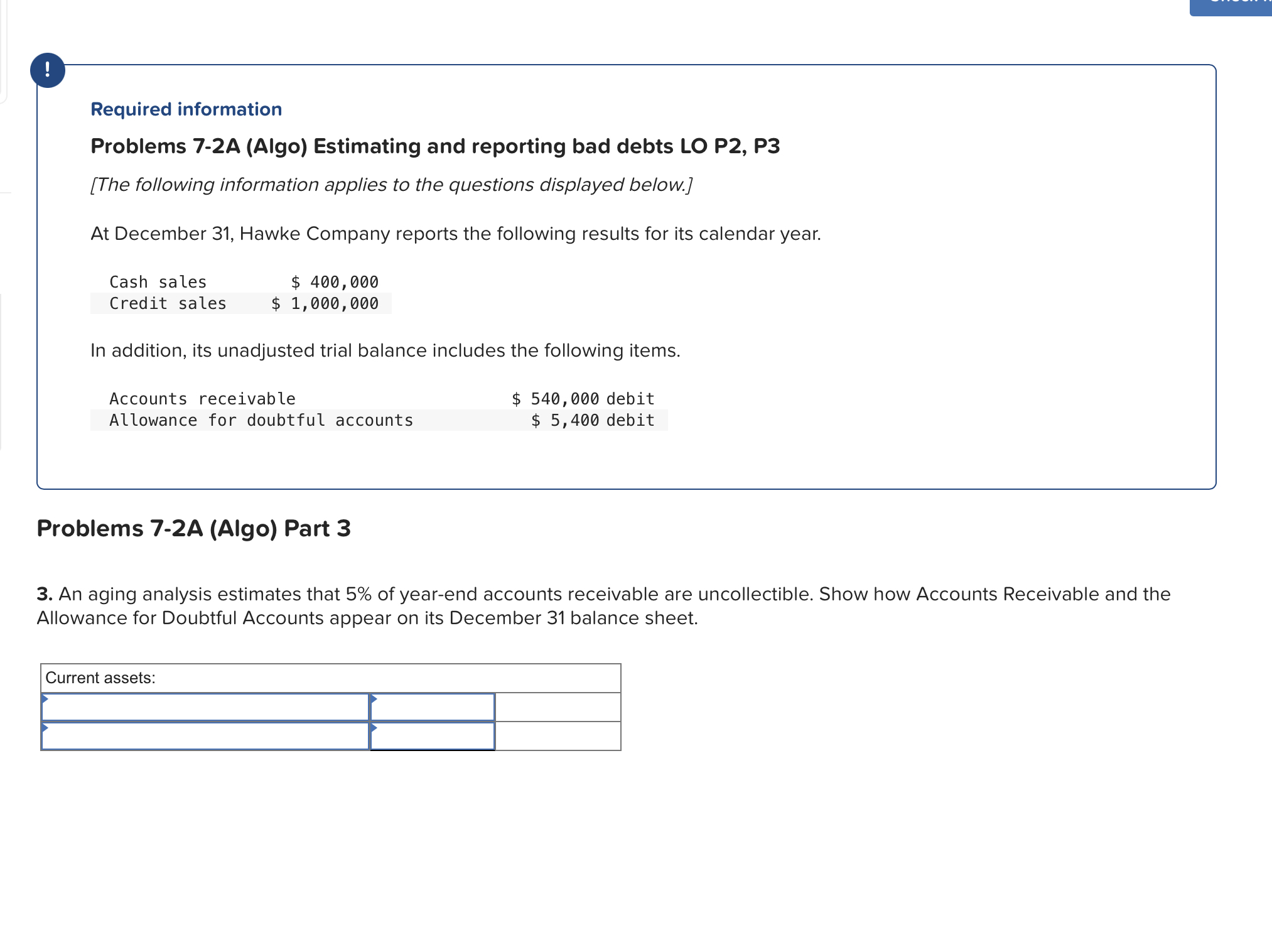 Solved Required information Problems 7-2A (Algo) Estimating | Chegg.com