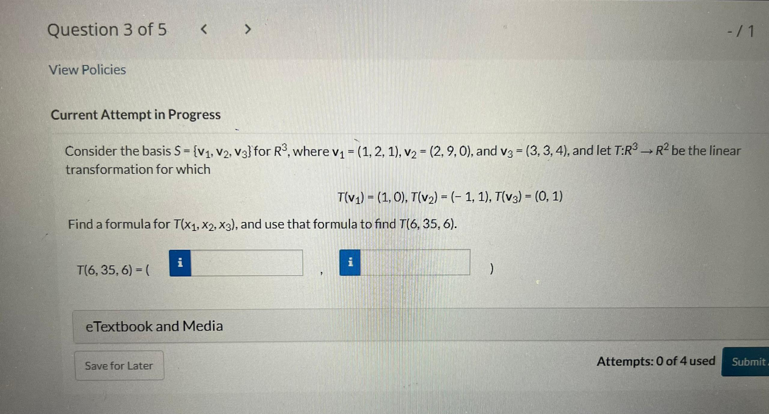 Solved Current Attempt in ProgressConsider the basis | Chegg.com