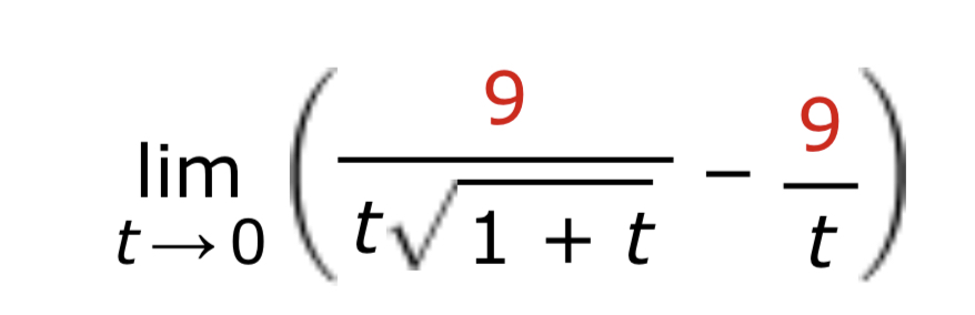 Solved limt→0(t1+t9−t9) | Chegg.com