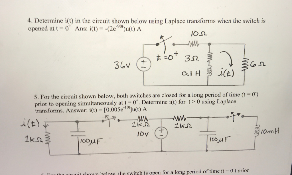Solved 4. Determine i(t) in the circuit shown below using | Chegg.com