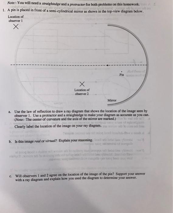 Solved Note: You will need a straightedge and a protractor | Chegg.com