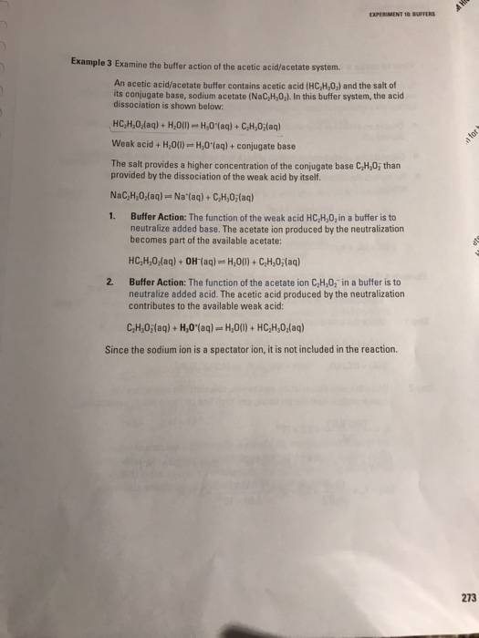 Solved EXPERIMENT 10 BUFFERS ample 3 Examine the buffer | Chegg.com